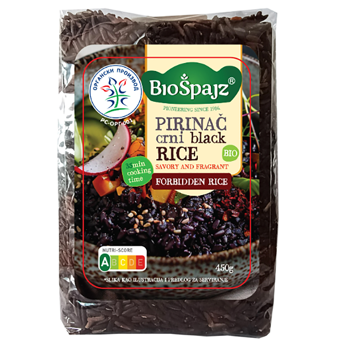 Organski crni pirinač Biošpajz, 450g 1111111112296 | Naturehub - prodavnica prirode