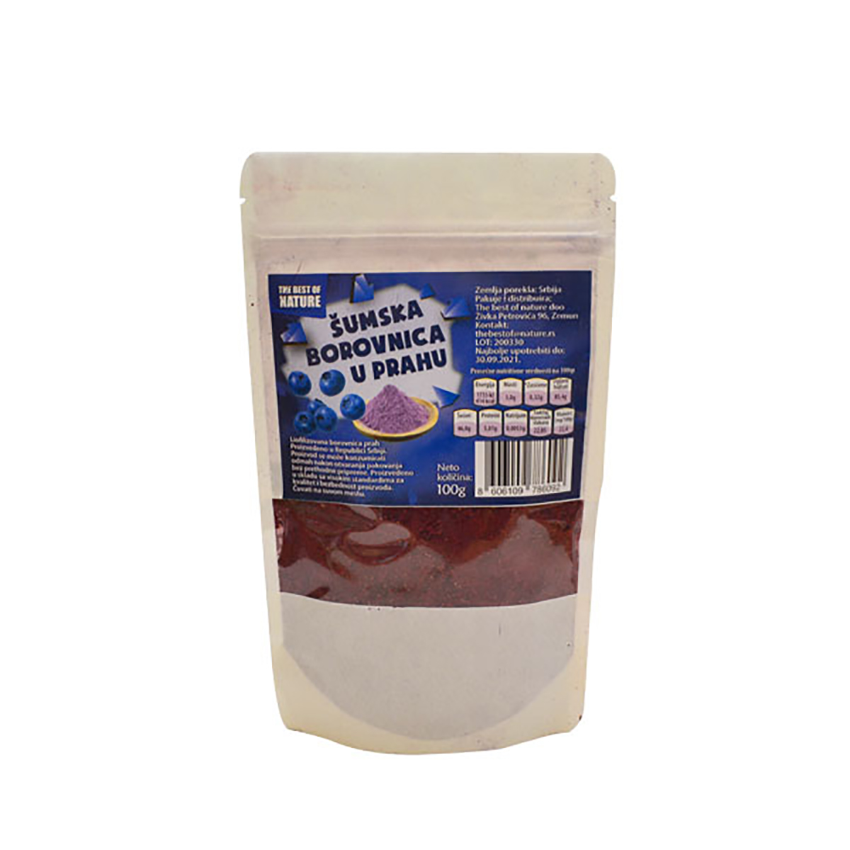 Šumska borovnica u prahu wao, 100g 8606109786092 | Naturehub - prodavnica prirode