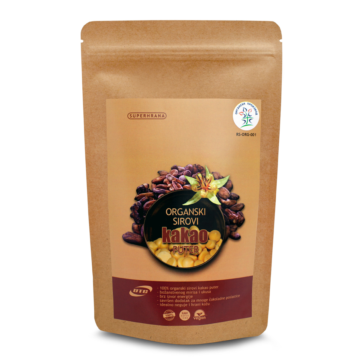 Organski kakao puter 100g 8607000128424 | Naturehub - prodavnica prirode