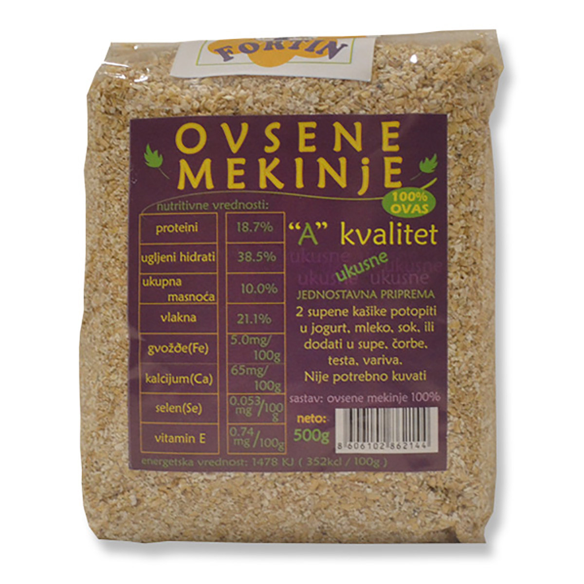 Fortin ovsene mekinje 500g 1111111111668 | Naturehub - prodavnica prirode