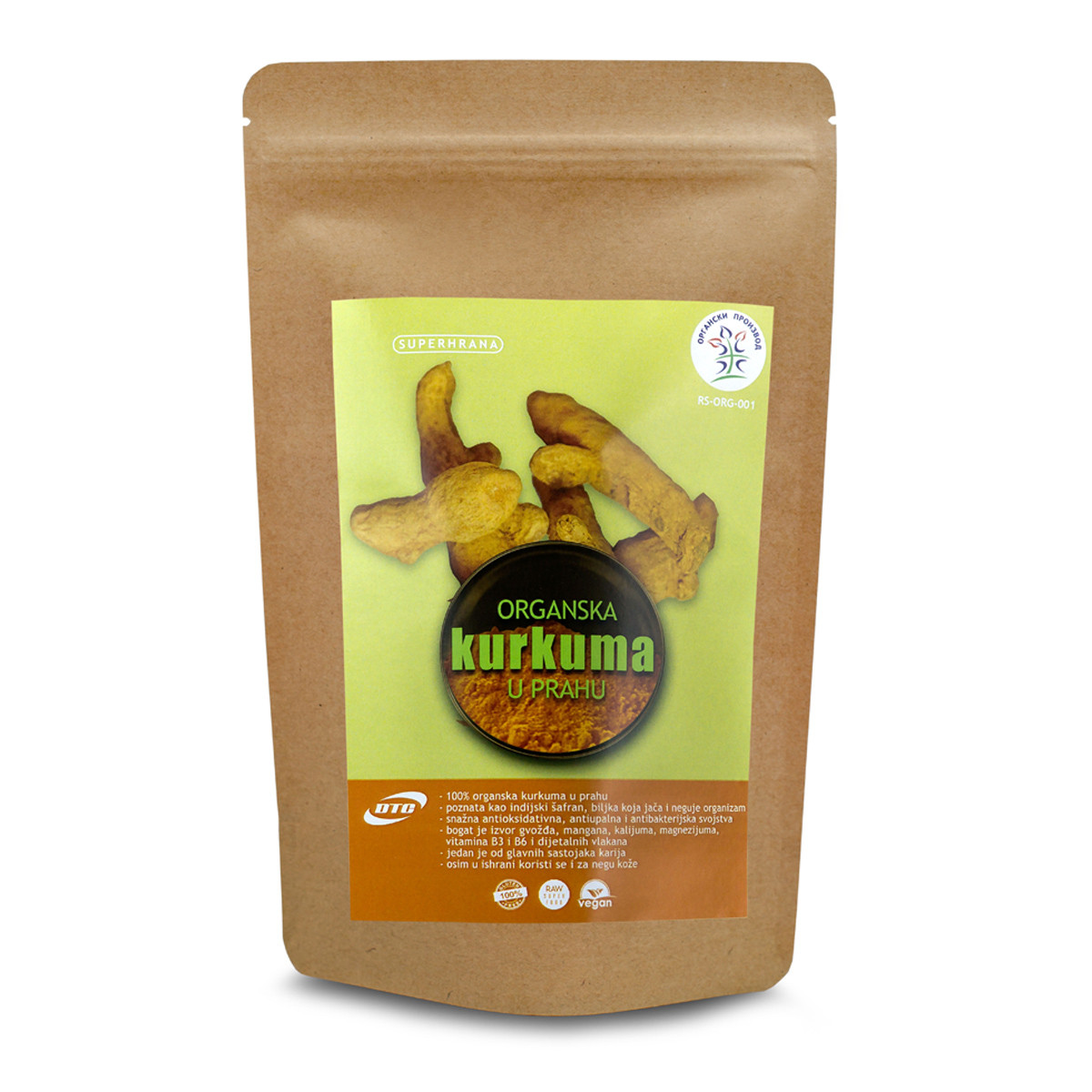 Organska kurkuma u prahu 100g 8606108318270 | Naturehub - prodavnica prirode